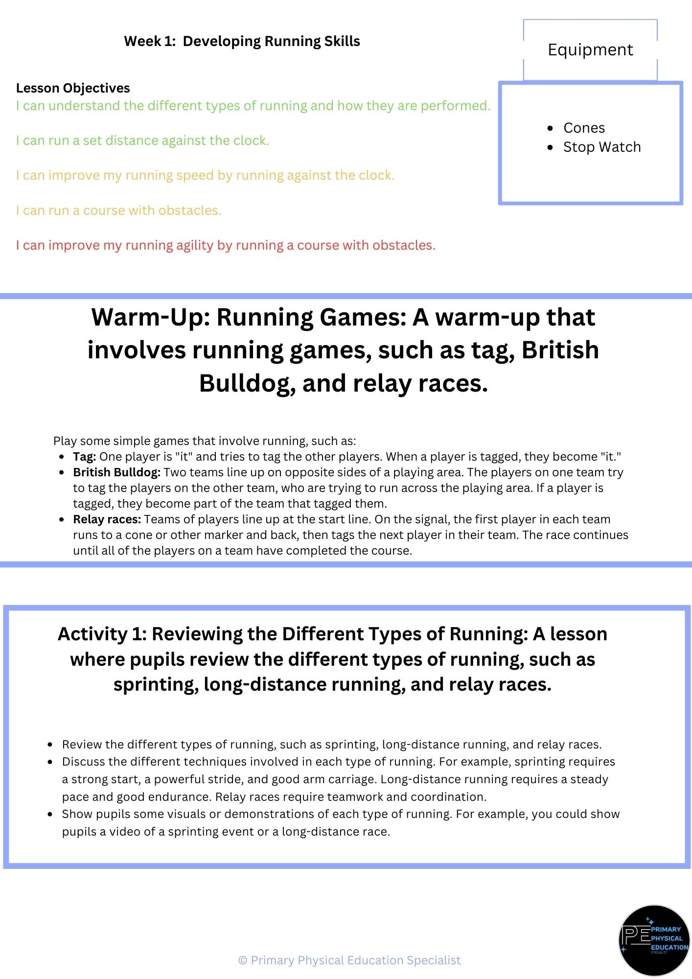 Year 4 Athletics Lesson Plans | Primary PE | Skill Development ...
